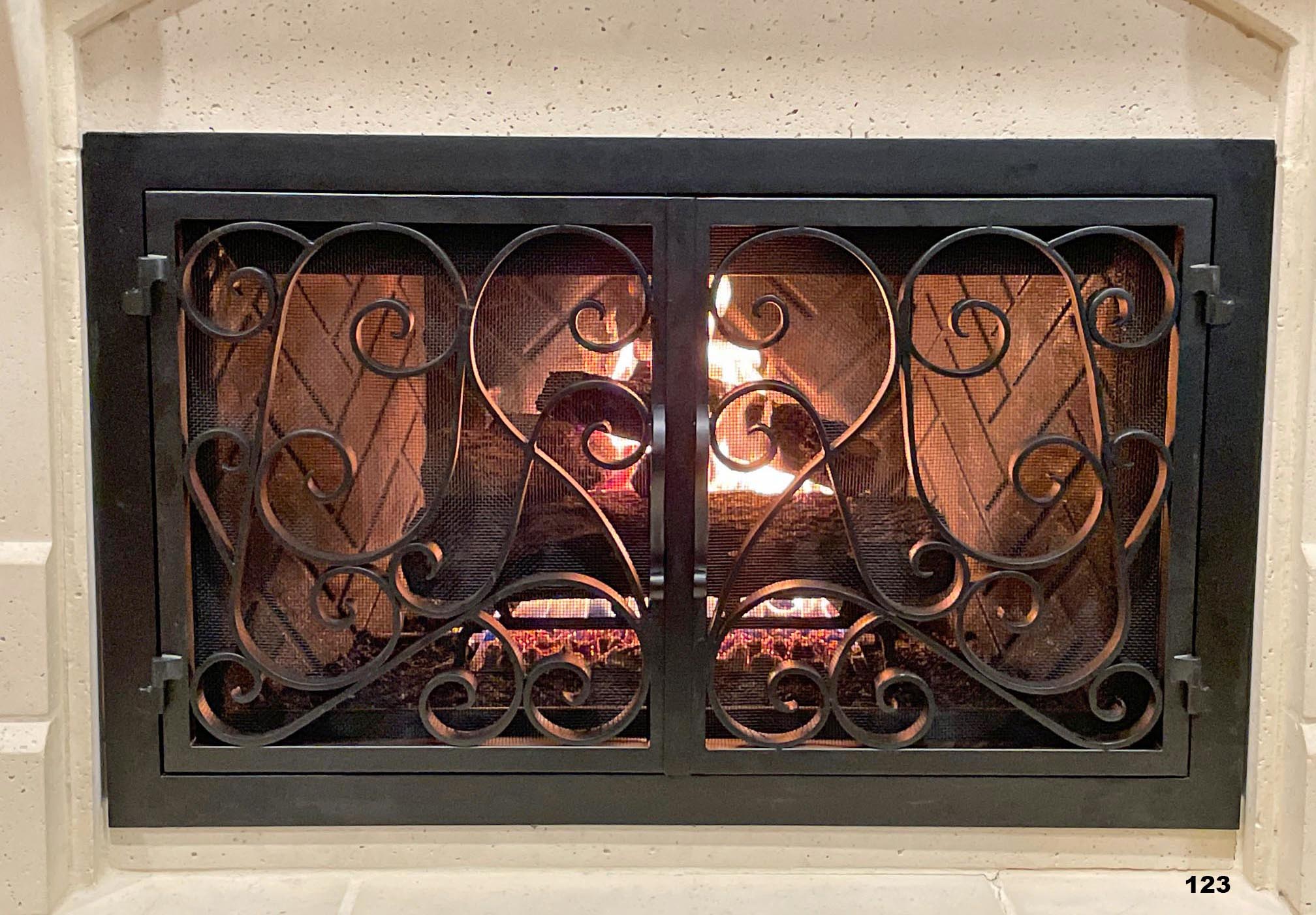 Hand Forged Iron Fireplace Doors FD123 From Mantel Depot In San Diego